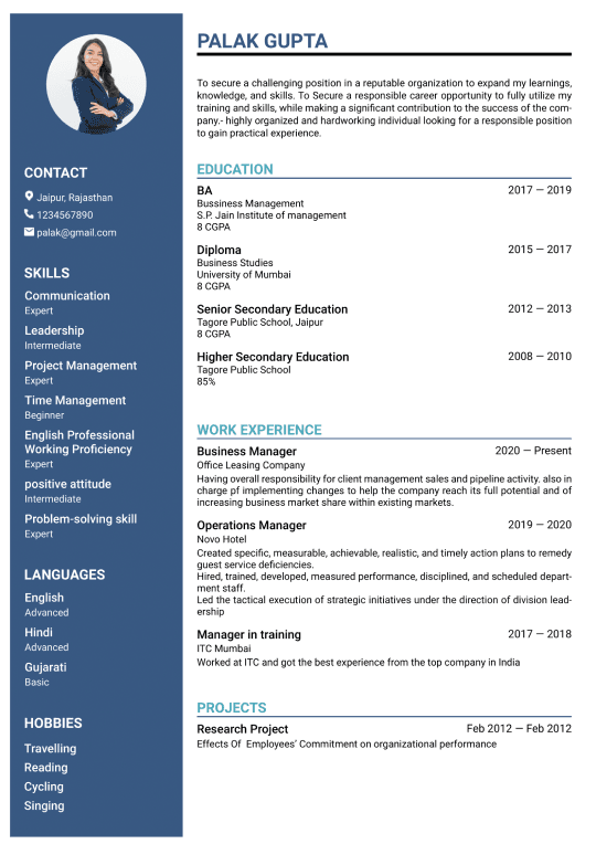 Sample CVs | ILA for Placements