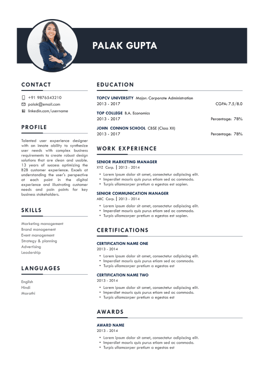 Sample CVs | ILA for Placements